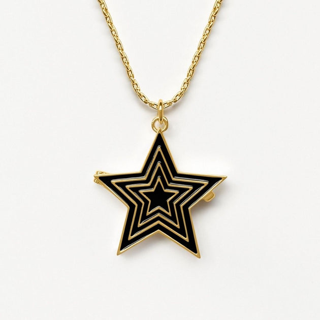 Deco Star Locket • Onyx • Fortune & Frame
