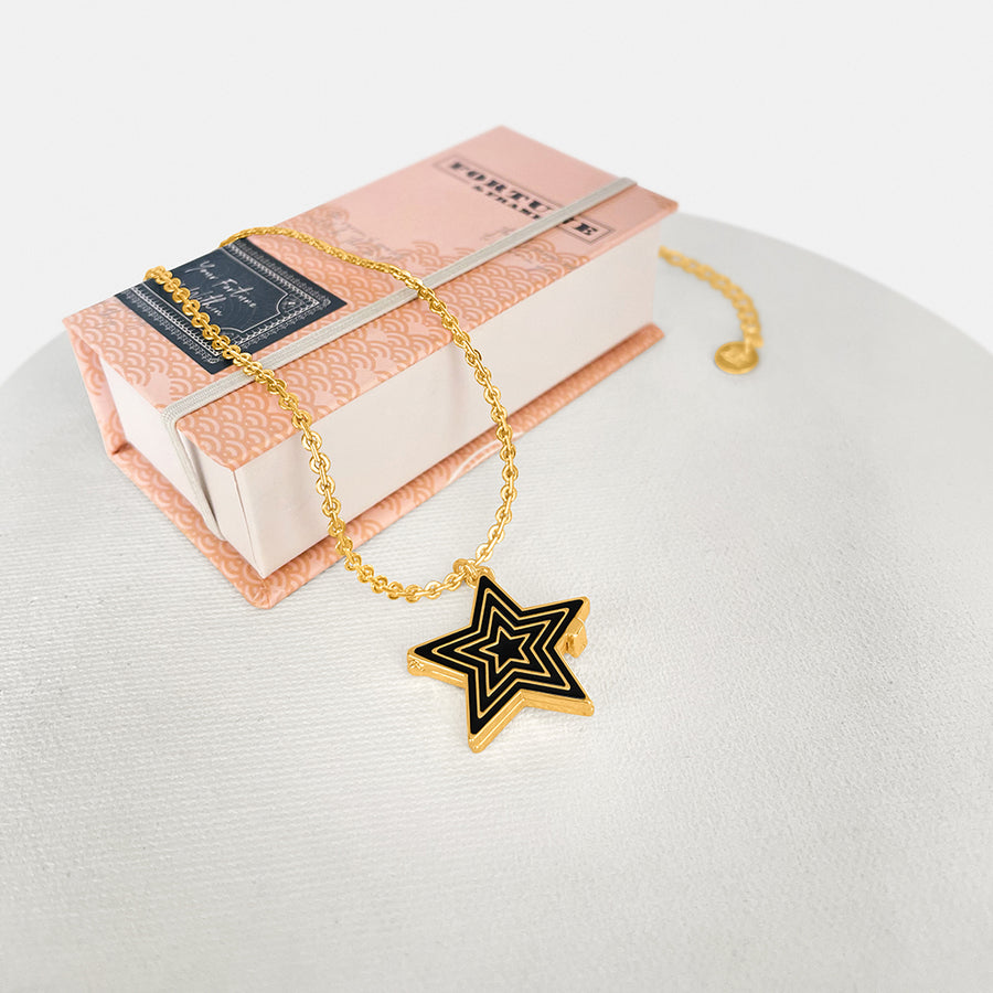 Deco Star Locket • Onyx • Fortune & Frame