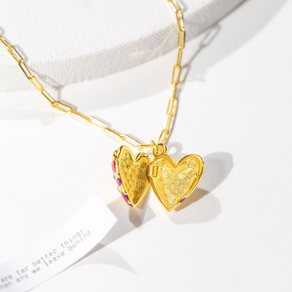 Gold Heart Locket - Gold • Fortune & Frame